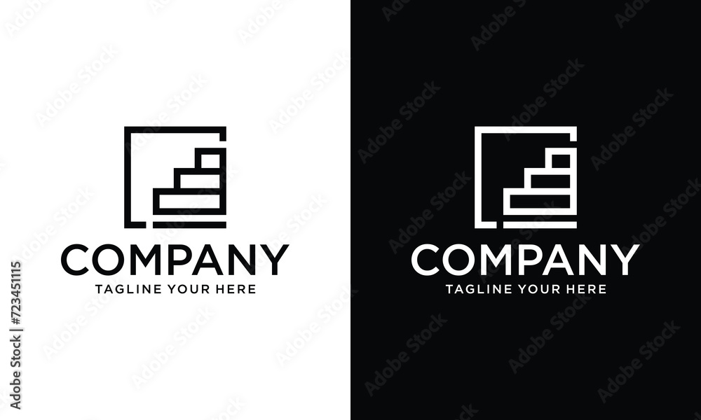 Classic Three Stair Steps Tread Silhouette for Staircase Architecture ...