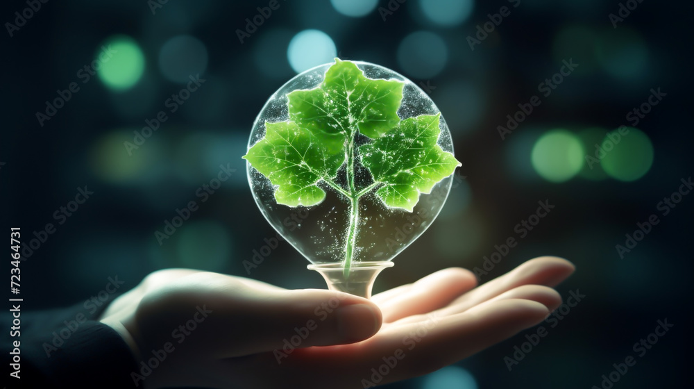 vector realistic world environment day concept, 3d rendering hand ...