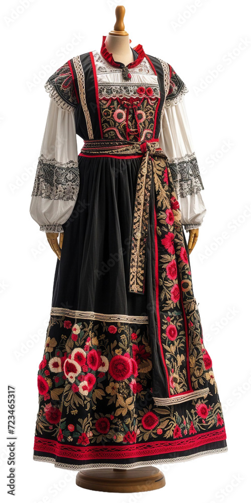 Bunad displayed on mannequin, transparent background, isolated image ...