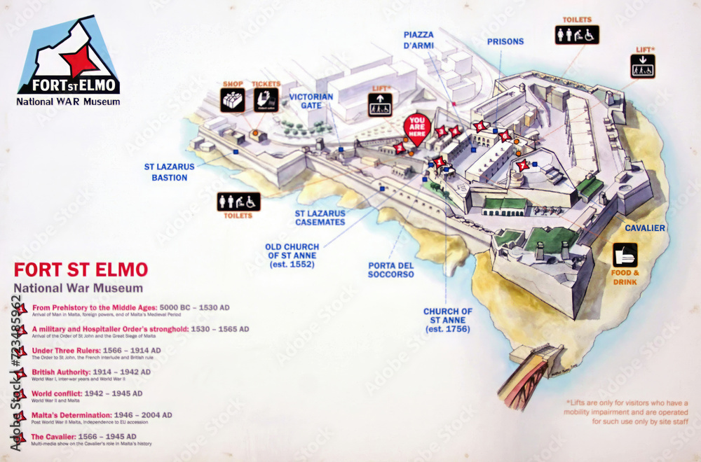 Medieval map of the Great Siege of Malta Stock Photo | Adobe Stock