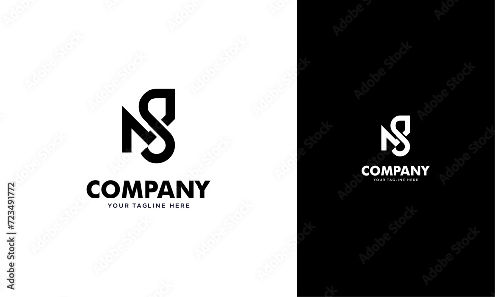 N S or S N initial logo concept monogram,logo template designed to make ...