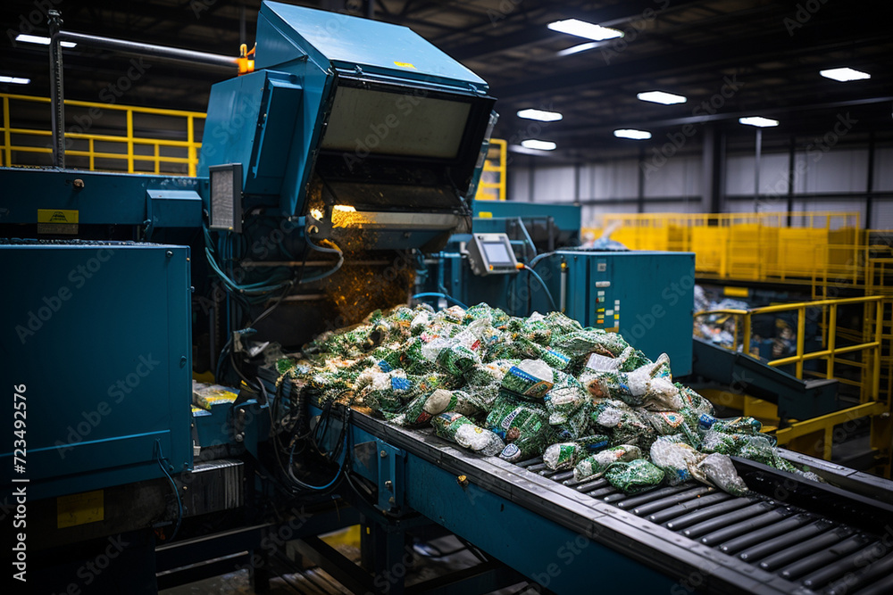 A hands-free automated recycling system using robotic arms to sort ...