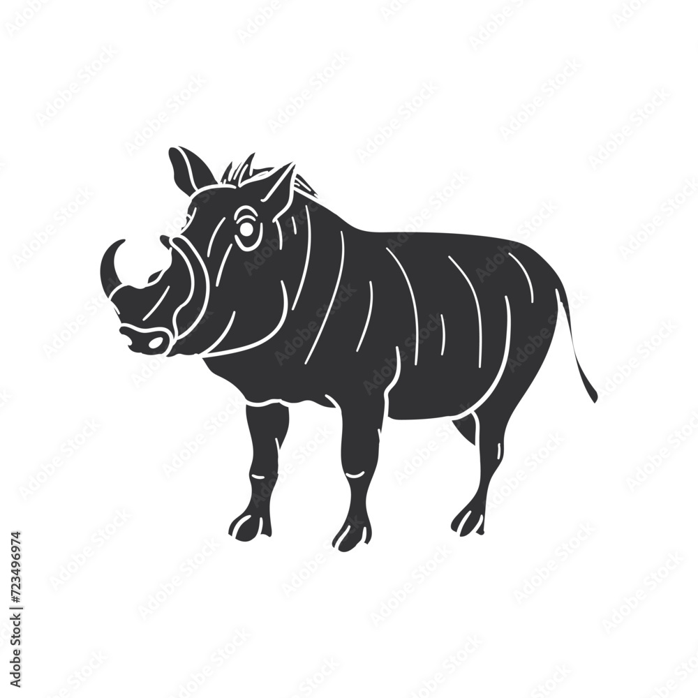 Warthog Icon Silhouette Illustration. African Animals Vector Graphic ...