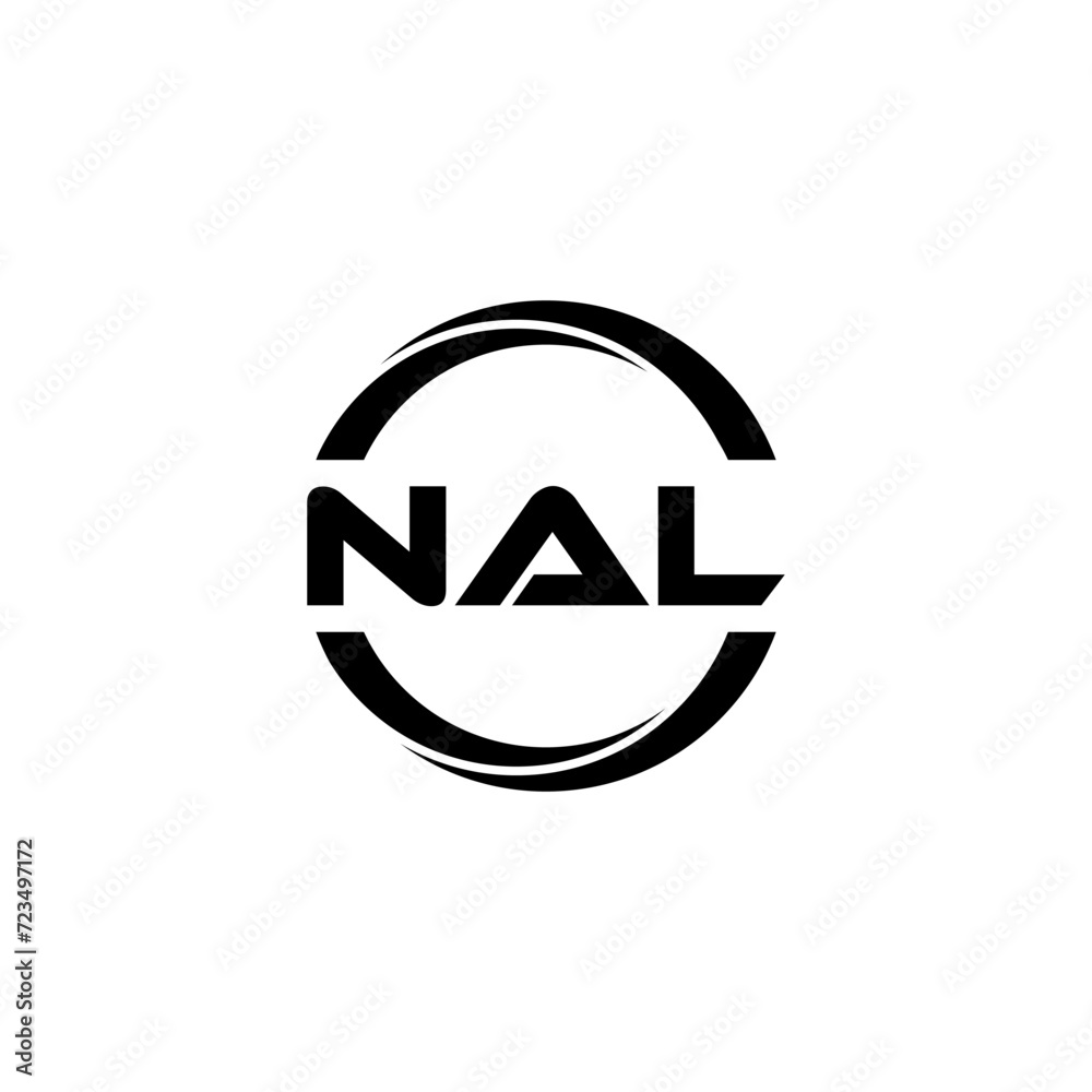NAL letter logo design with white background in illustrator, cube logo ...