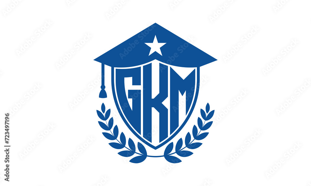 GKM three letter iconic academic logo design vector template. monogram ...