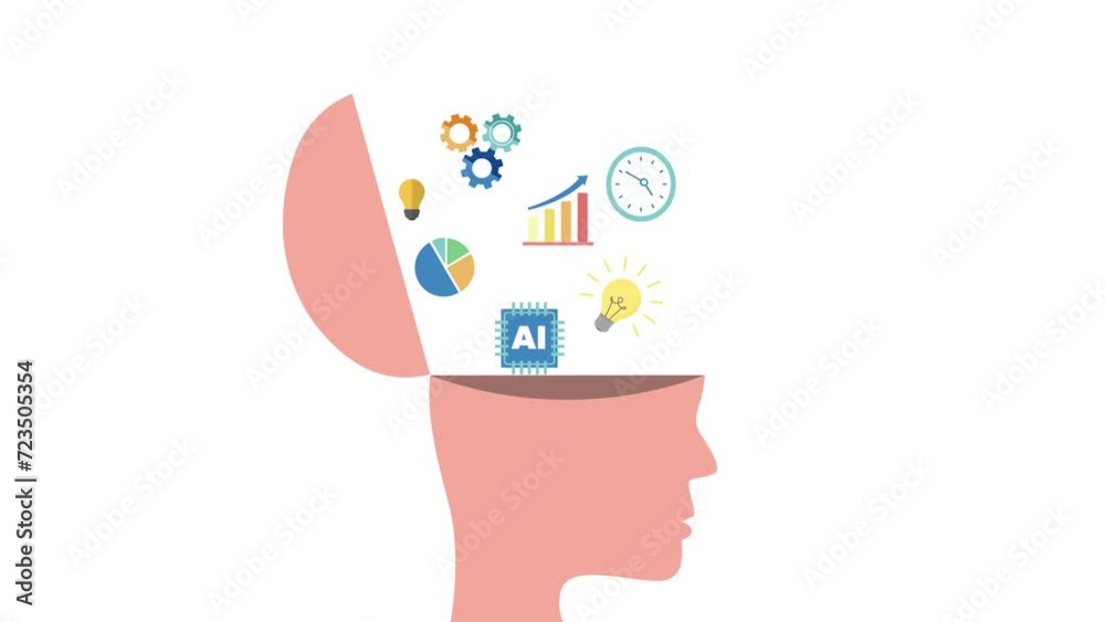 Leaning New Online Skills Concept Animation with Skills Symbol Inside ...