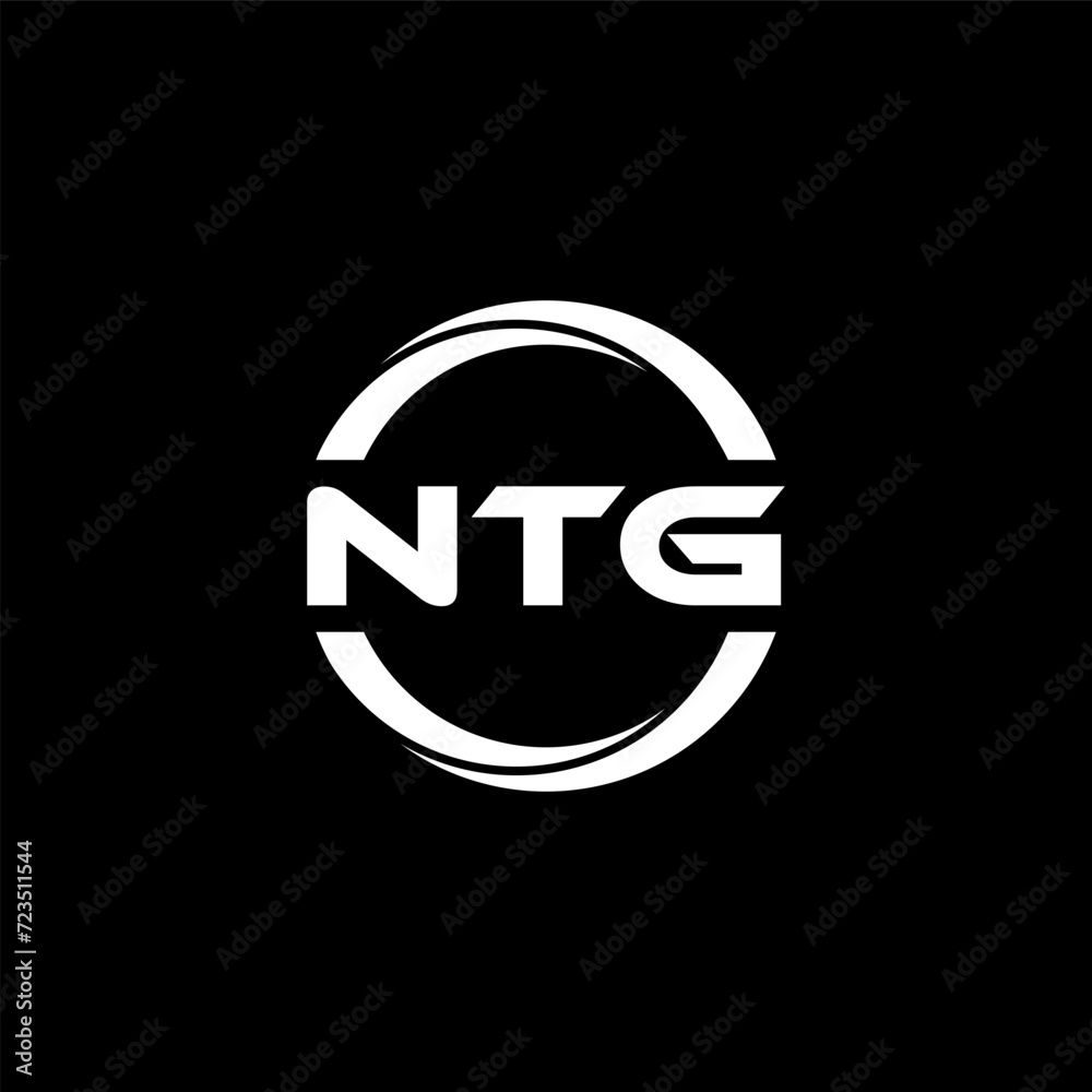NTG letter logo design with black background in illustrator, cube logo ...