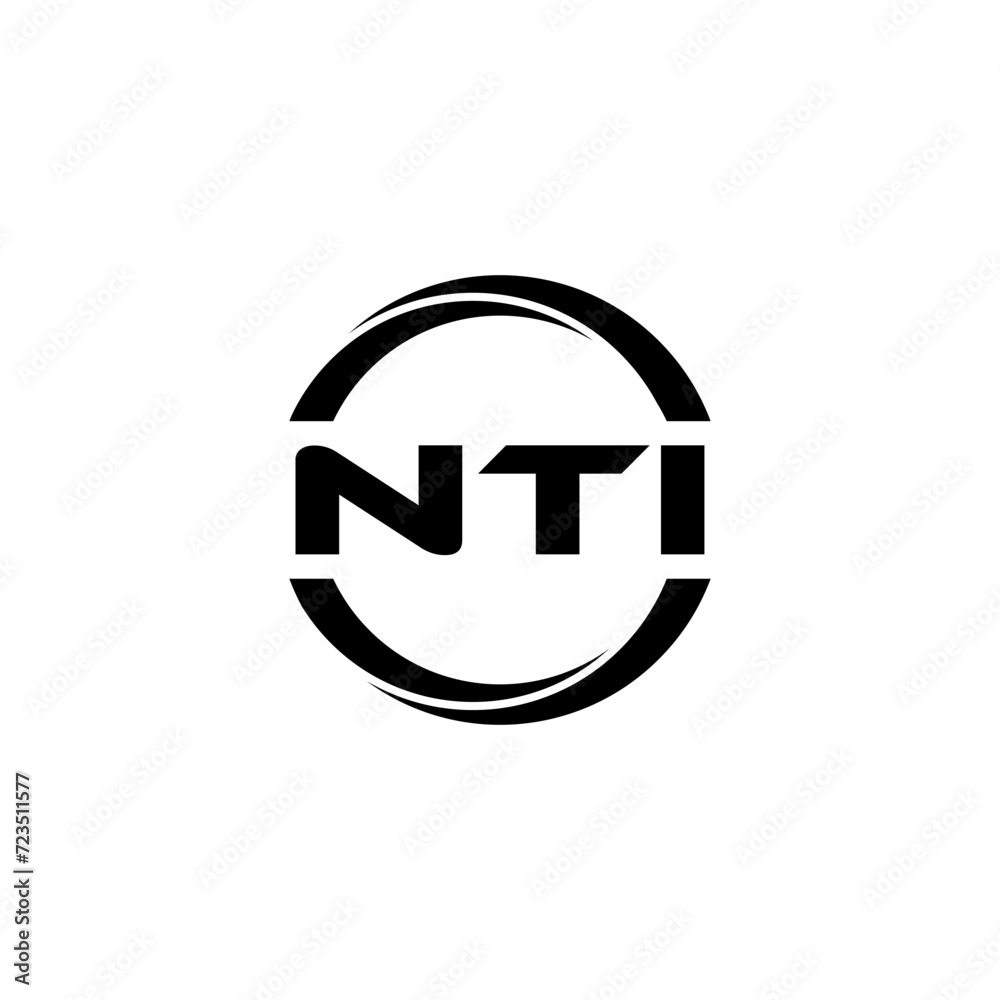 NTI letter logo design with white background in illustrator, cube logo ...