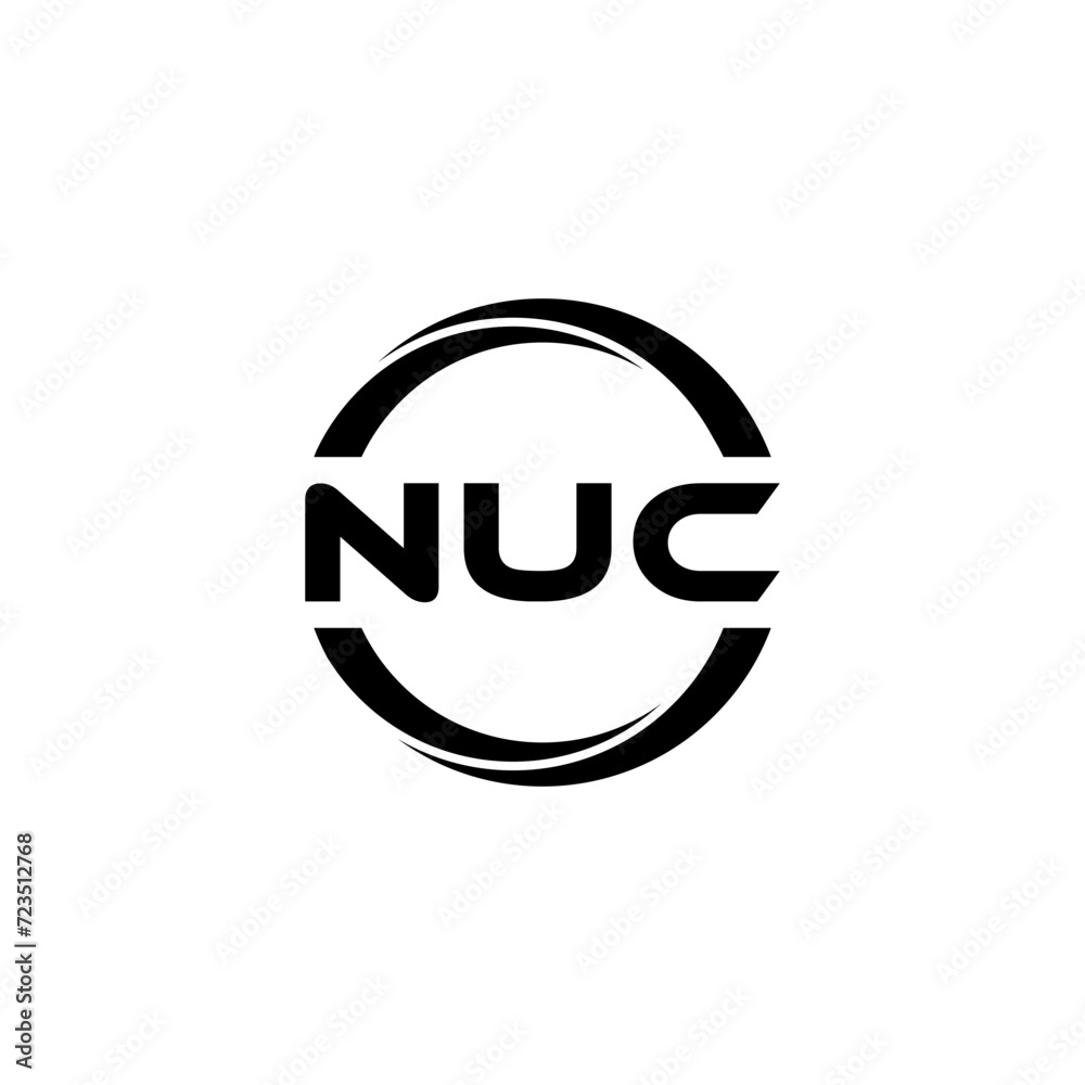 NUC letter logo design with white background in illustrator, cube logo ...