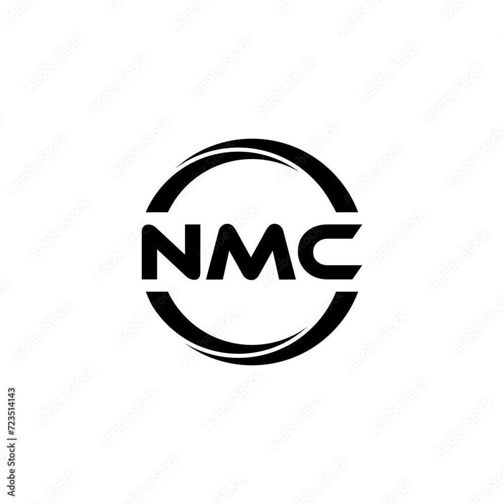 NMC letter logo design with white background in illustrator, cube logo ...