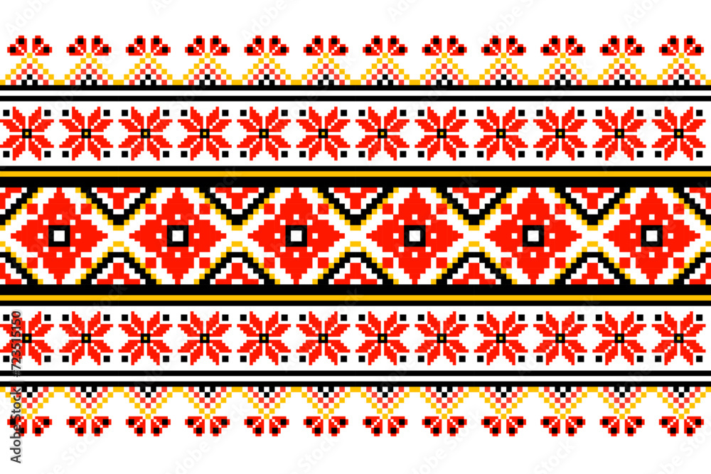 Designed with Ulos Ethnic Batak fabric design pattern on red classic ...