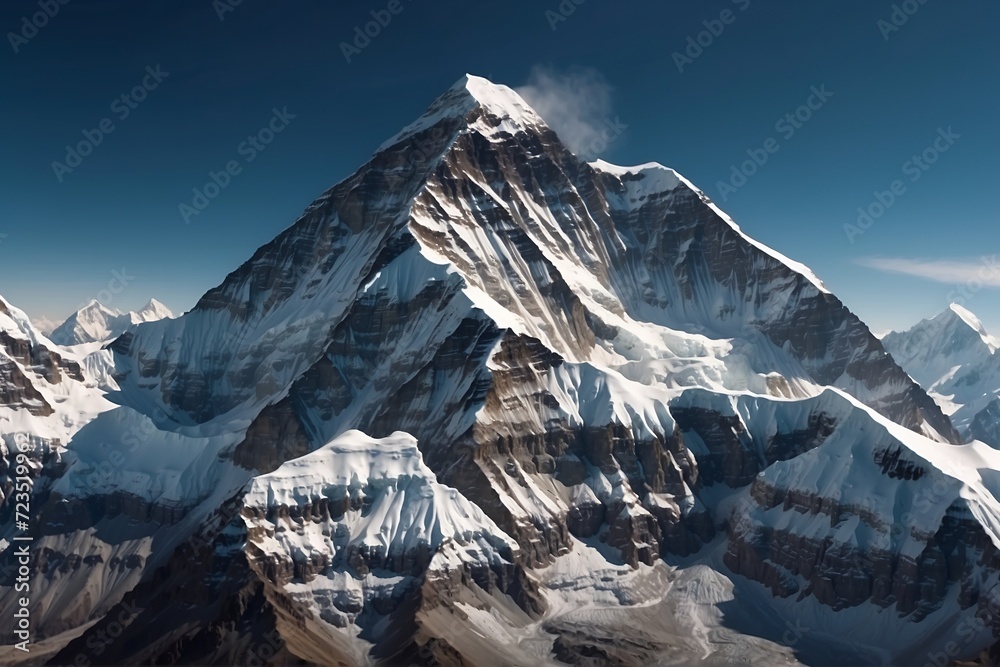 Overhead View of Mount Everest, Drone shots capturing the majestic ...