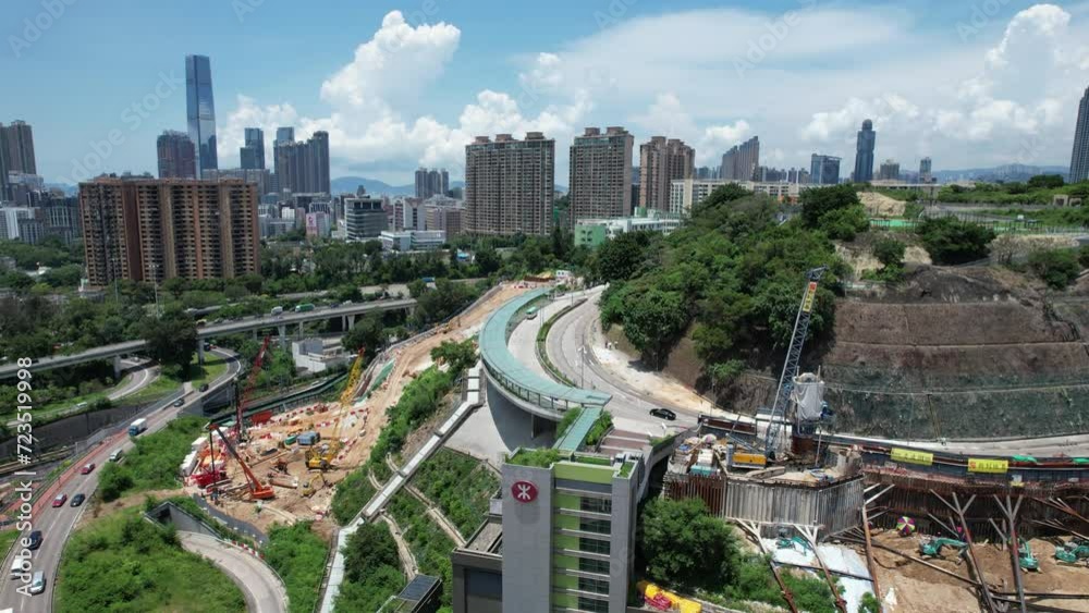 A railway and subway station railroad cover residential project built ...