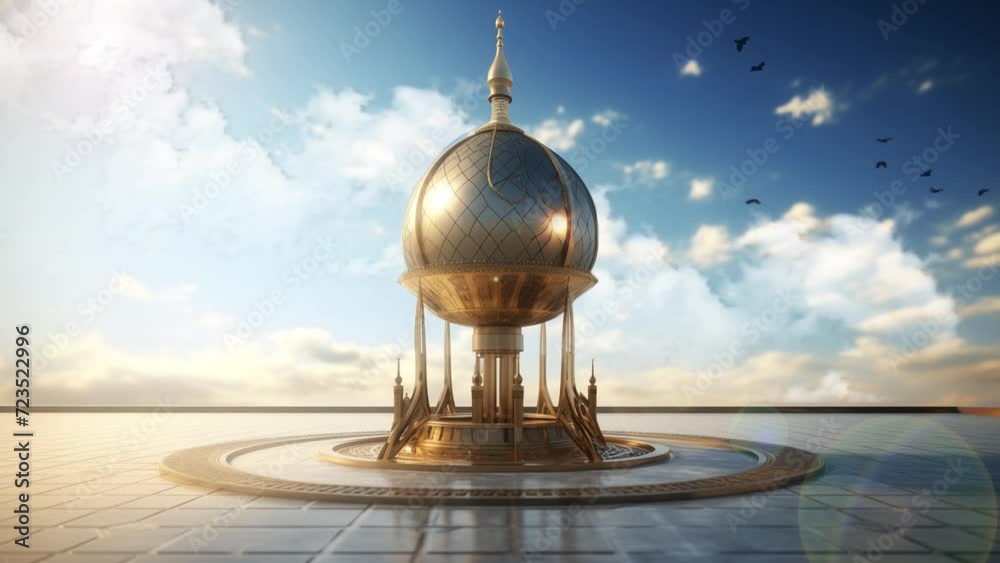 Top Of the Mosque And Islamic Symbol 3D rendering. islamic background ...