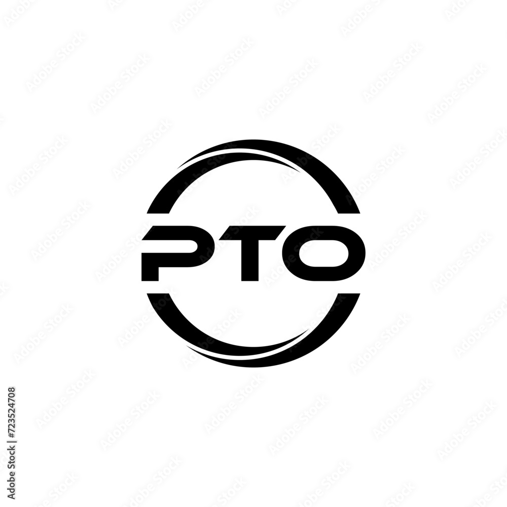 PTO letter logo design with white background in illustrator, cube logo ...