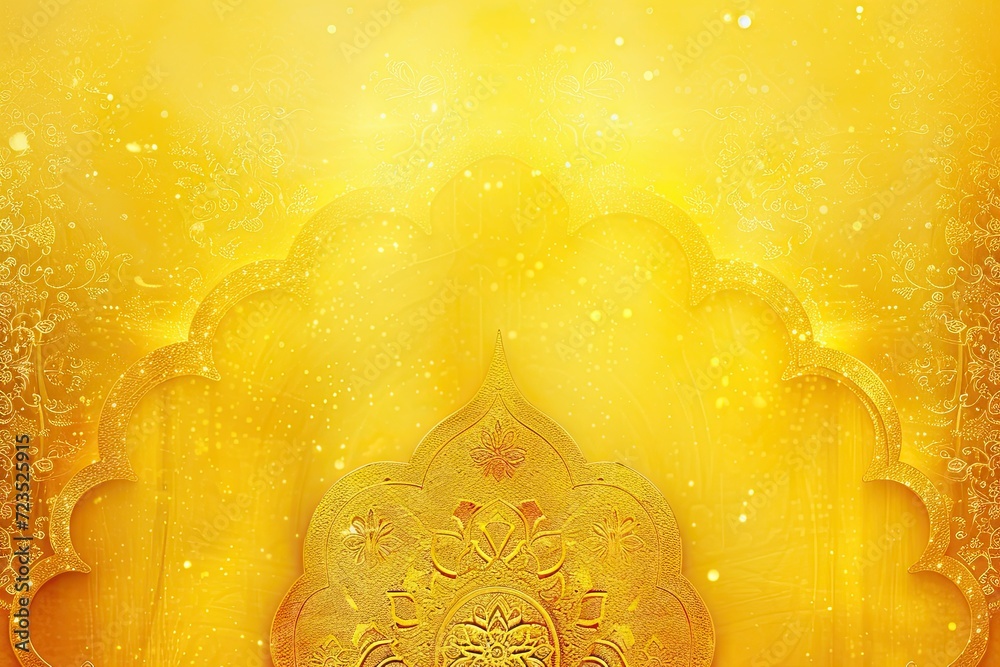Yellow desktop wallpaper background with islamic elegant light ornament ...