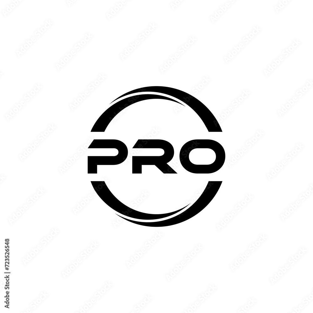 PRO letter logo design with white background in illustrator, cube logo ...