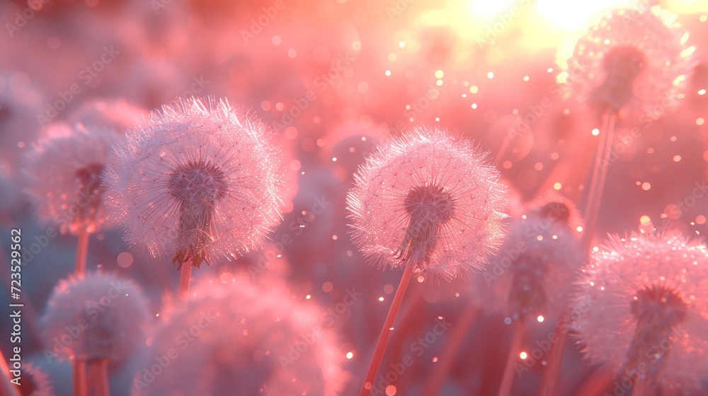 Immerse yourself in the serenity of a dandelion fluff background ...