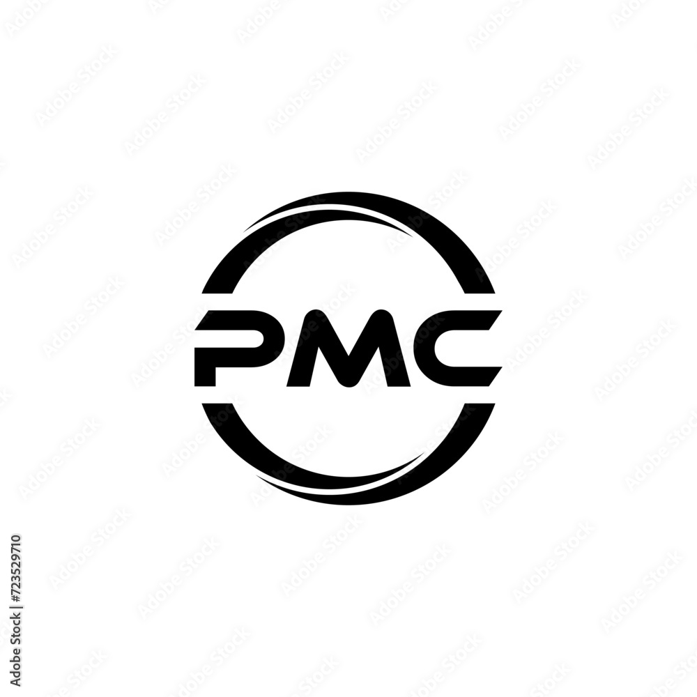 PMC letter logo design with white background in illustrator, cube logo ...