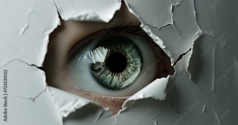 Eyes behind torn paper, eyes close-up, eyes clipart Stock Illustration ...