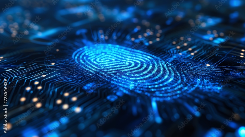 ภาพประกอบสต็อก Fingerprint Scanner Enhancing Transaction Security And Cybersecurity Fingerprint