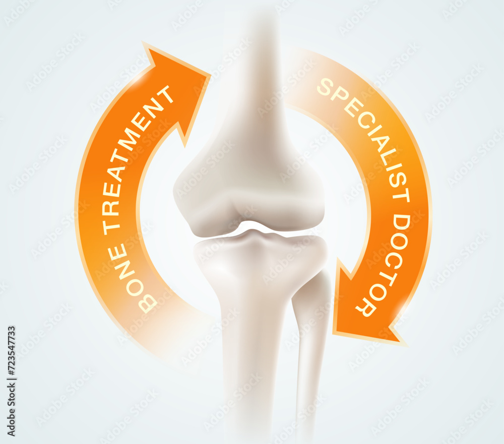 Bone treatment by a specialized doctor Medical symbol, knee specialist ...