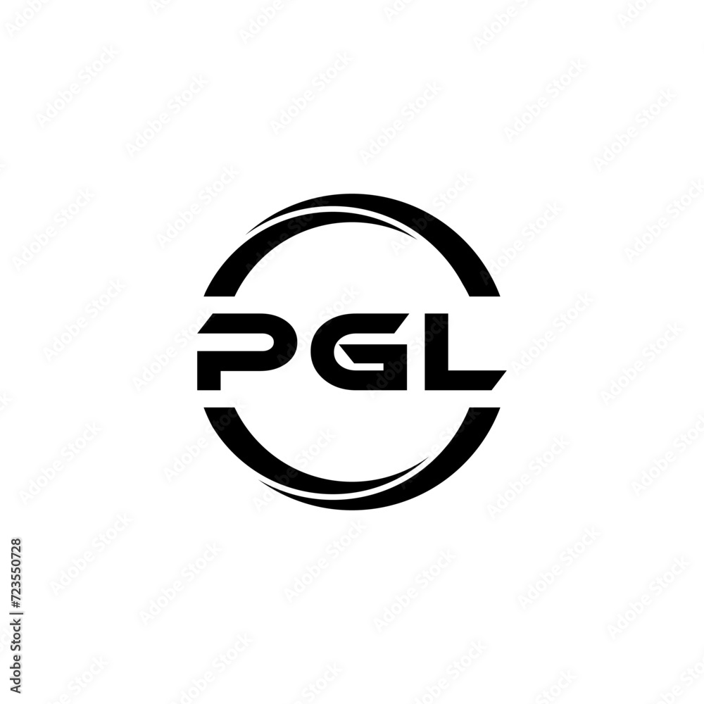 PGL letter logo design with white background in illustrator, cube logo ...