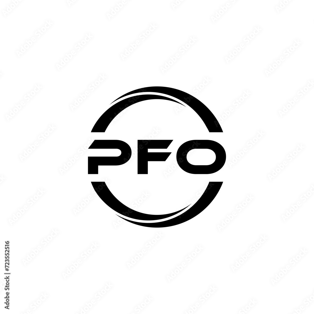 PFO letter logo design with white background in illustrator, cube logo ...