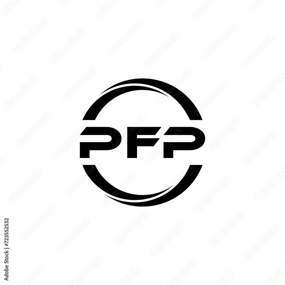 PFP letter logo design with white background in illustrator, cube logo ...