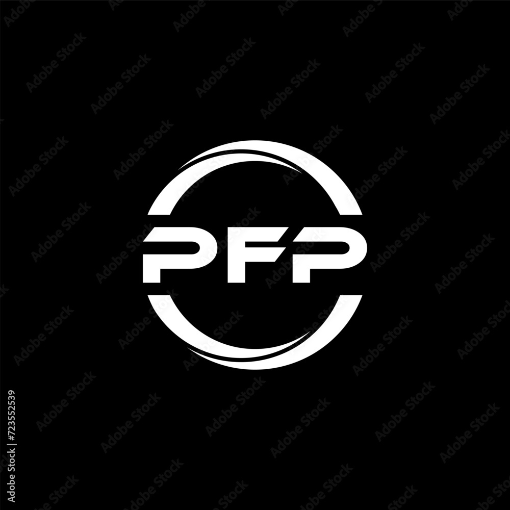 PFP letter logo design with black background in illustrator, cube logo ...