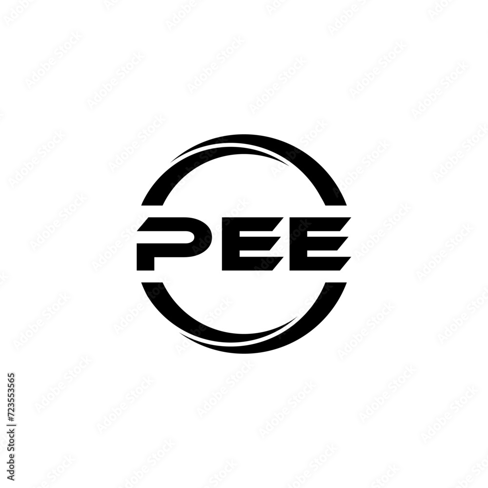 PEE letter logo design with white background in illustrator, cube logo ...