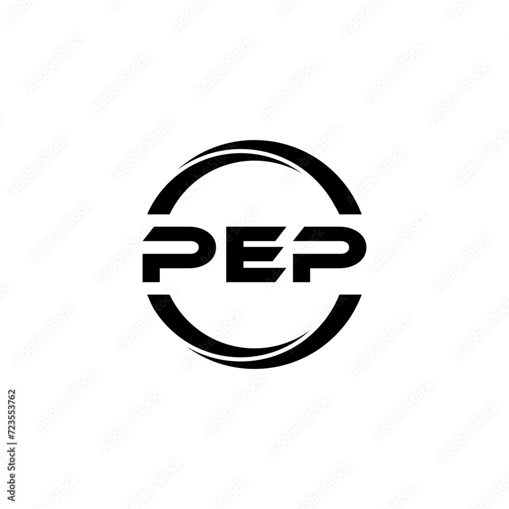 PEP letter logo design with white background in illustrator, cube logo ...