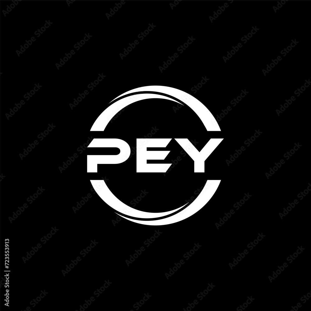 PEY letter logo design with black background in illustrator, cube logo ...