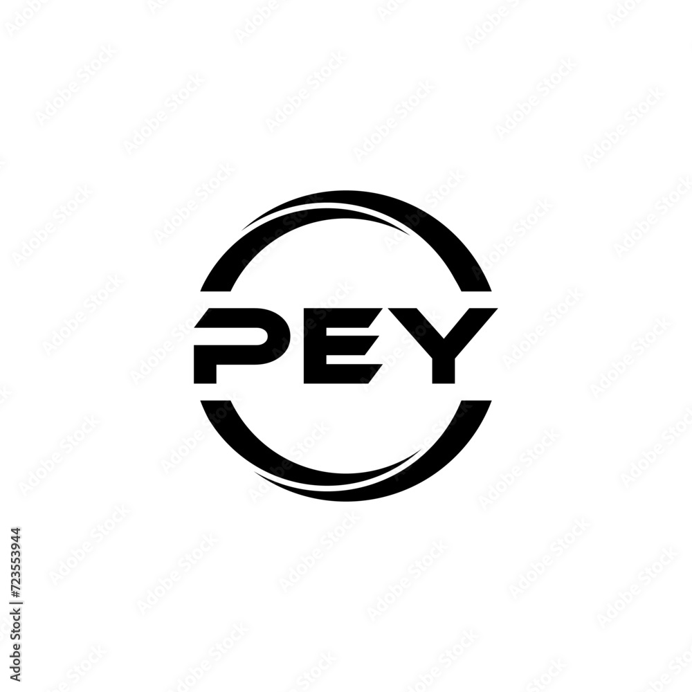 PEY letter logo design with white background in illustrator, cube logo ...