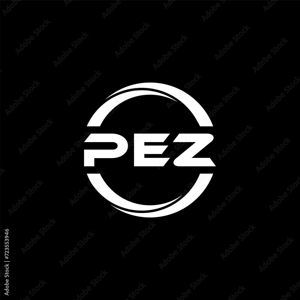 PEZ letter logo design with black background in illustrator, cube logo ...