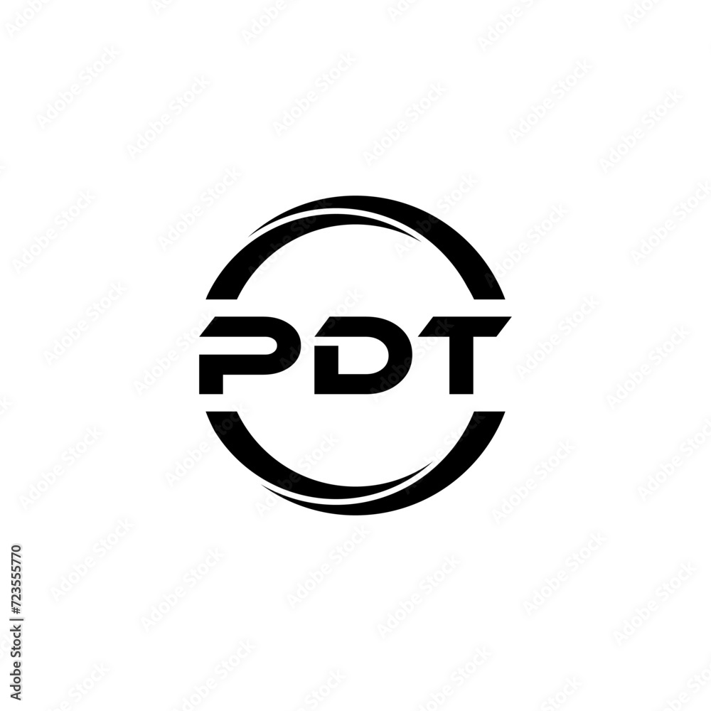 PDT letter logo design with white background in illustrator, cube logo ...