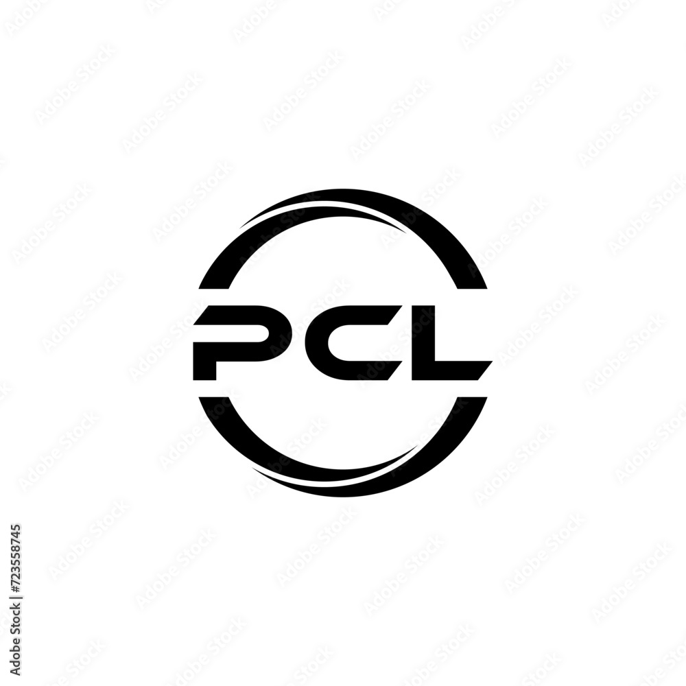 PCL letter logo design with white background in illustrator, cube logo ...