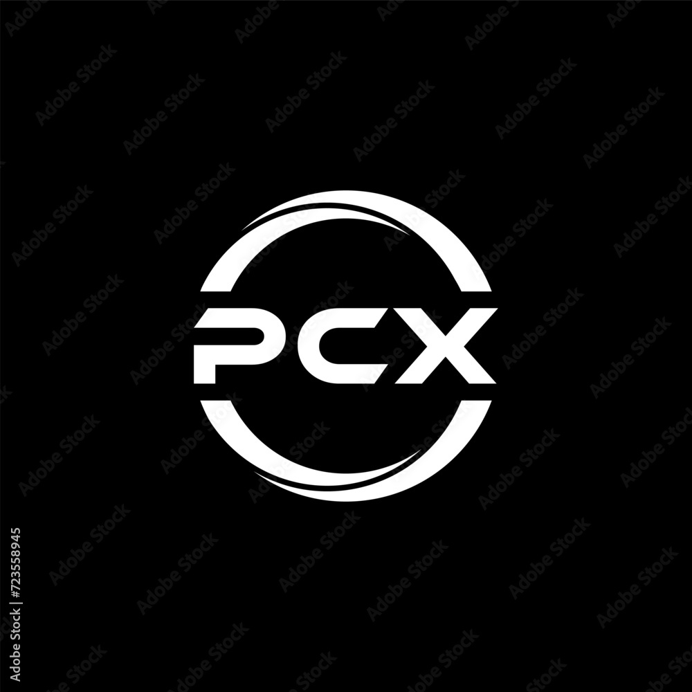PCX letter logo design with black background in illustrator, cube logo ...