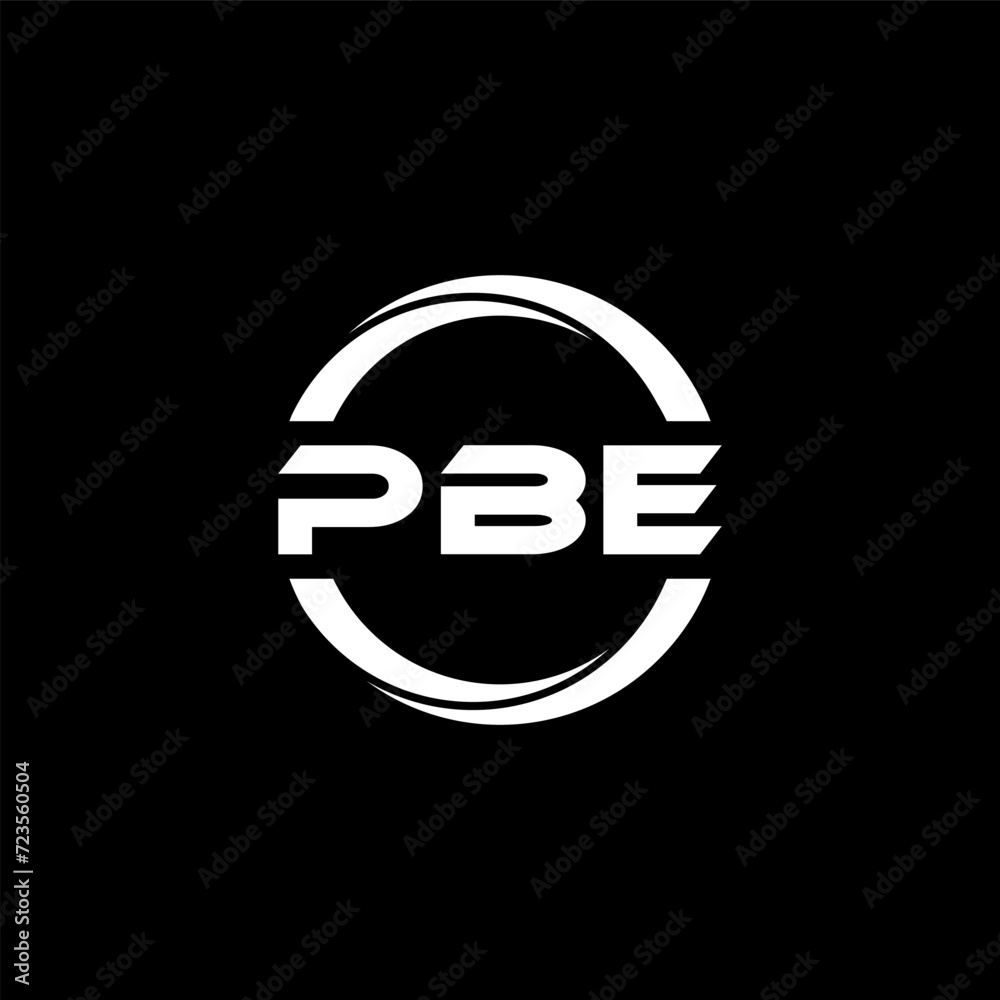 PBE letter logo design with black background in illustrator, cube logo ...