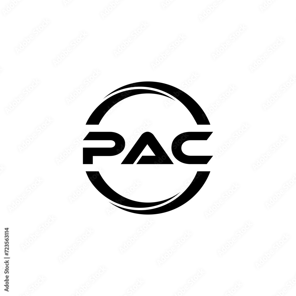 PAC letter logo design with white background in illustrator, cube logo ...