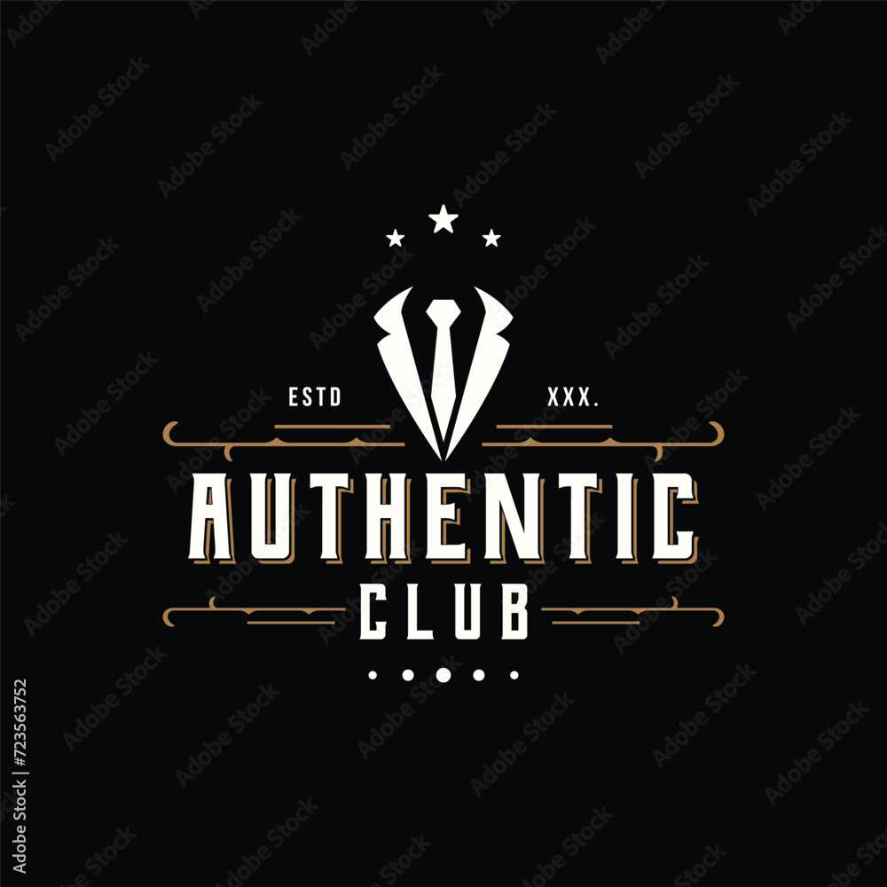 Vintage style masculine gentlemen logo template design.Logo for labels ...