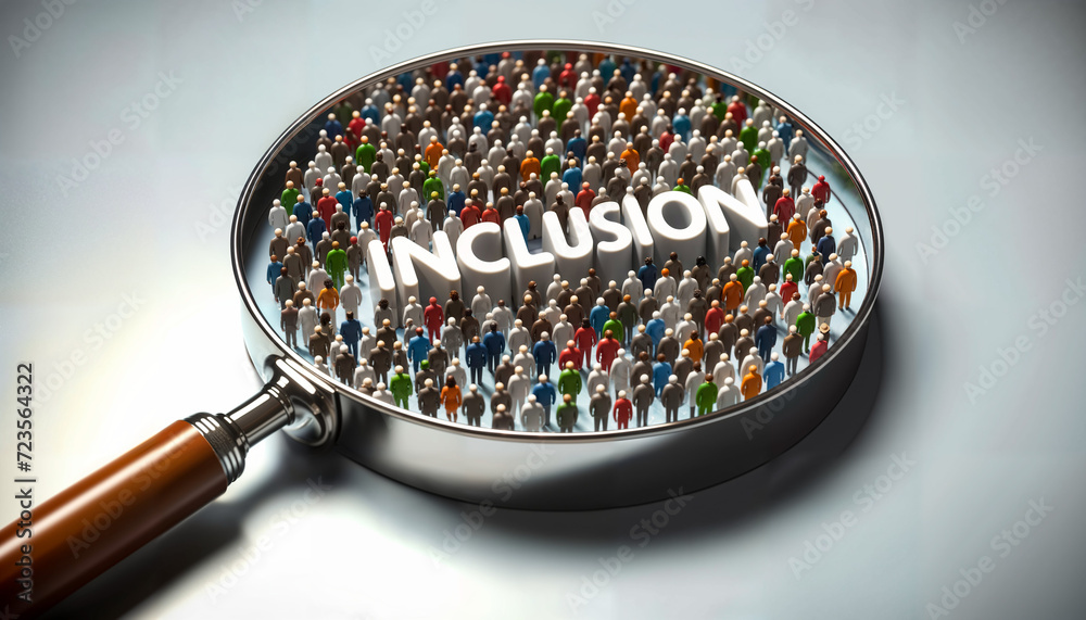 Magnified Diversity: Focus on Inclusion. Beneath the crowd the word ...