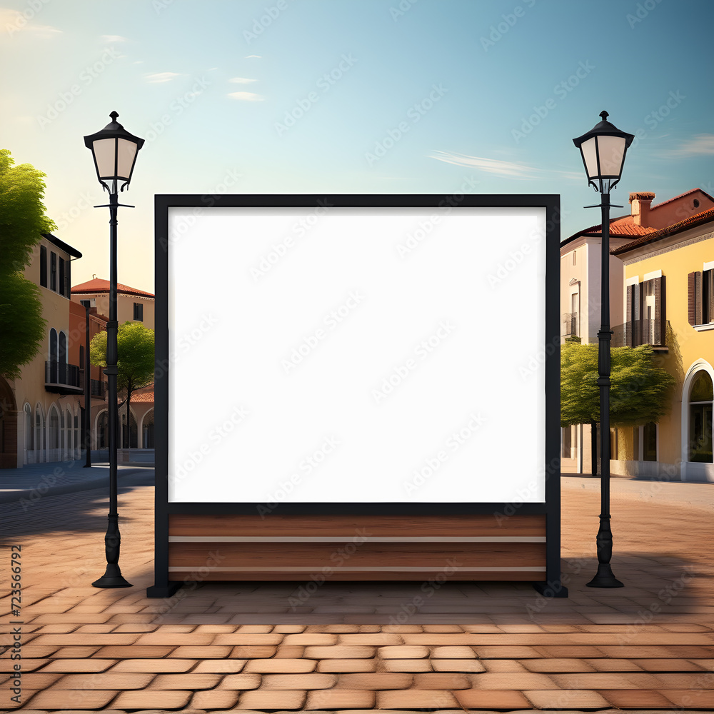 large Poster Mockup in city area, ISO A paper size. color background ...