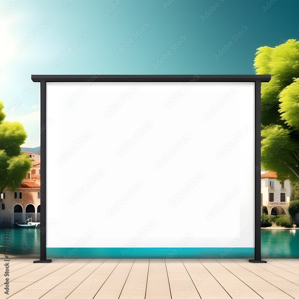 large Poster Mockup in city area, ISO A paper size. color background ...