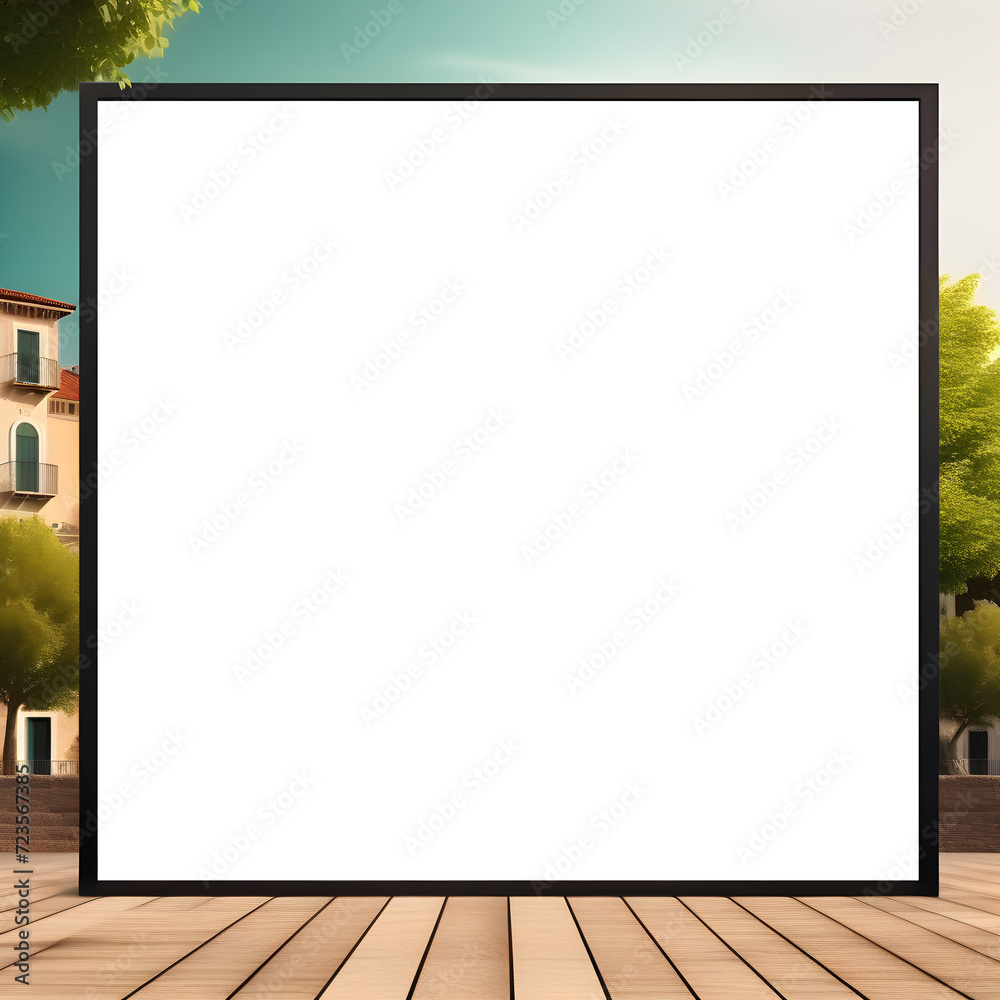large Poster Mockup in city area, ISO A paper size. color background ...