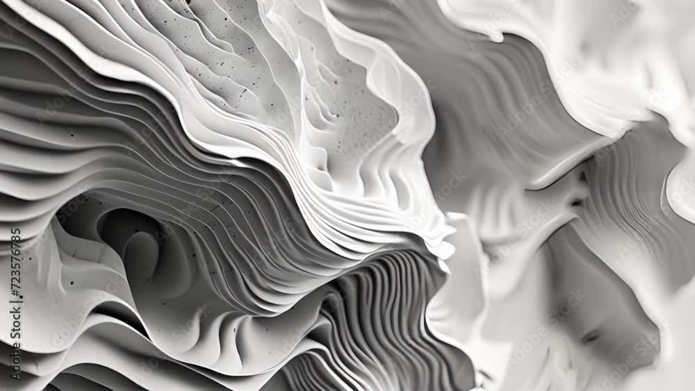 Vidéo Stock Layers of twisted and sculpted paper mimic the complexity ...