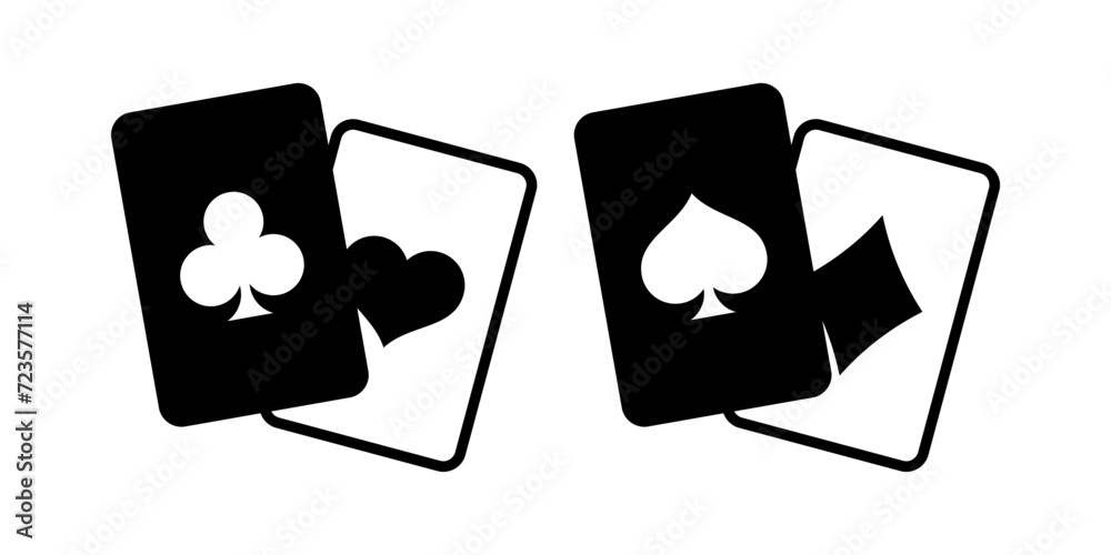 Playing cards icons isolated on white background. Stock Vector | Adobe ...