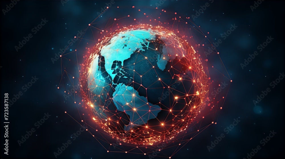 earth, technology, network, line, connection, global, planet ...