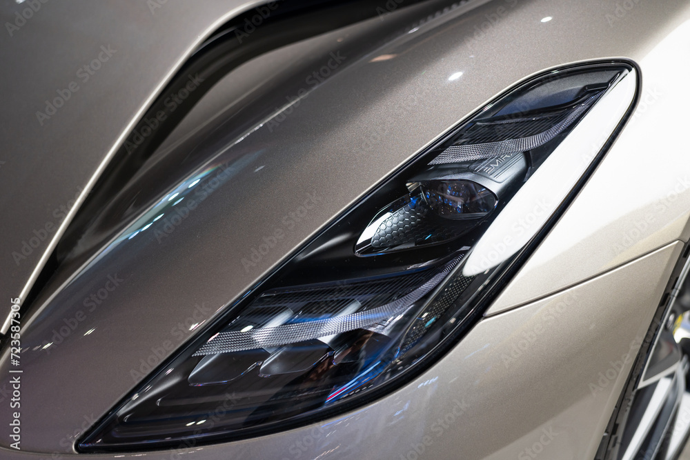 Headlight of Lotus emira on display at the Showroom. new Lotus Emira ...