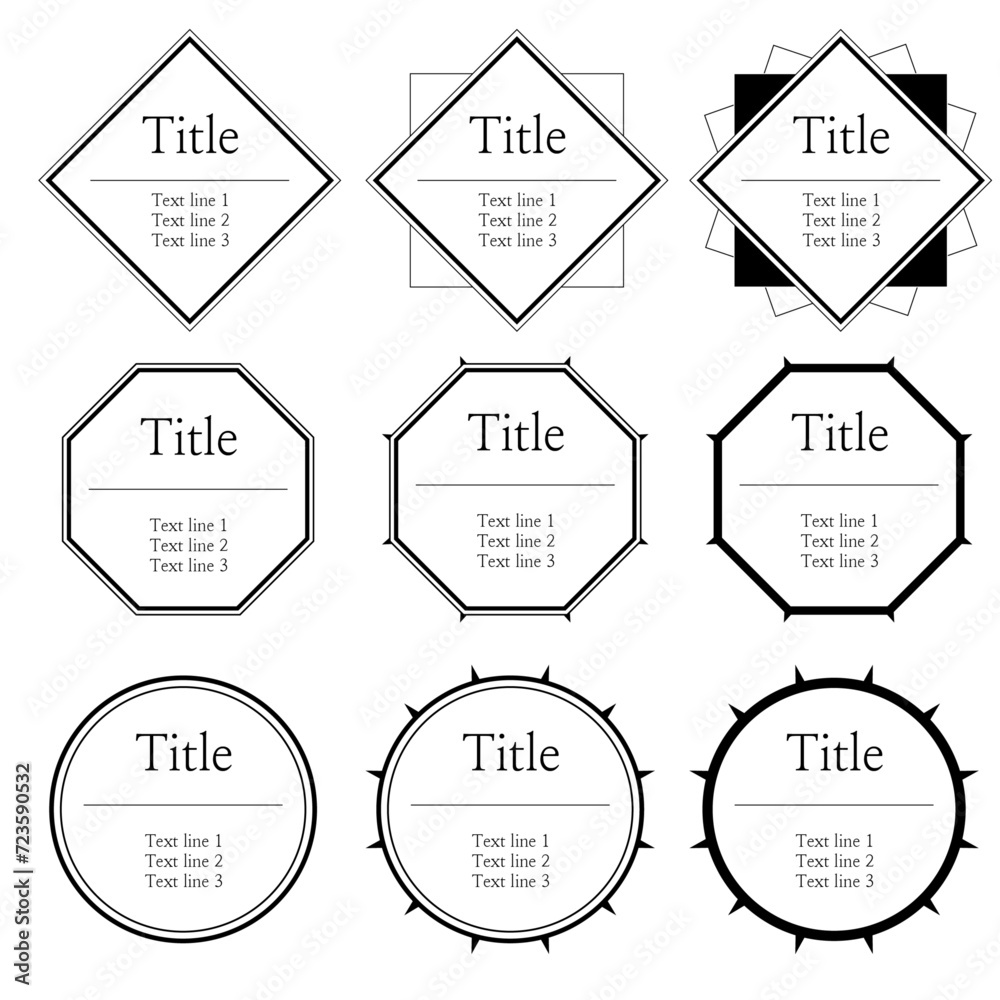 Modern title box. Modern abstract banner design in square, circle and ...